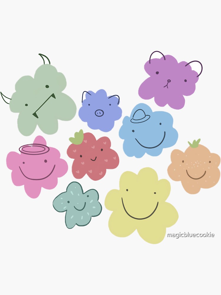 "Blob emoji kawaii sticker faces cute transparent" Sticker for Sale by ...