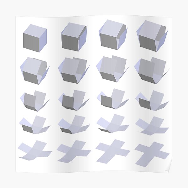 "UV Unwrapping Cube (Grid Sequence Style)" Poster for Sale by ...