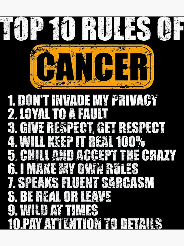 "Zodiac sign Top 10 Rules of Cancer" Poster for Sale by raneronicole ...