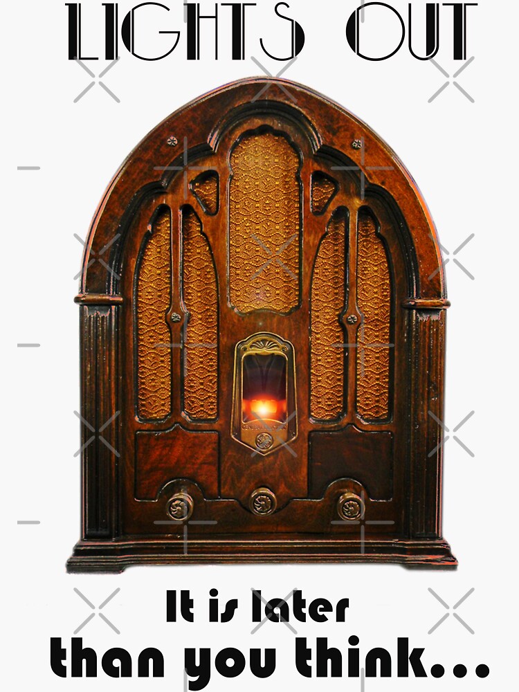 "Old Time Radio - Lights Out" Sticker for Sale by VanadiumRoad | Redbubble