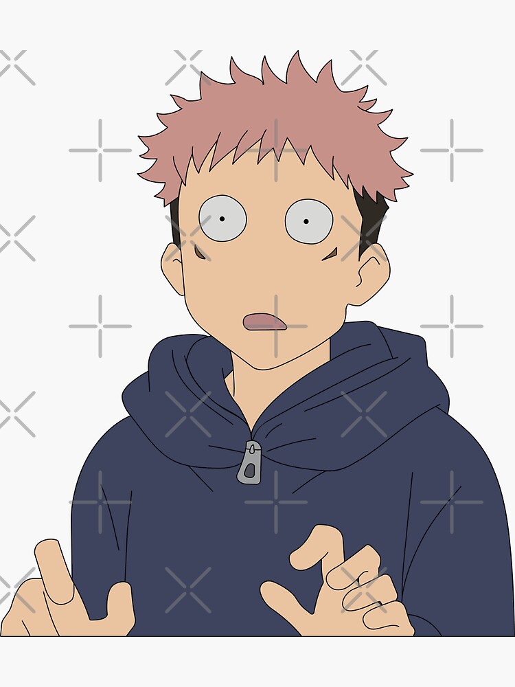 "Jujutsu Kaisen - Itadori Yuji shocked face" Sticker for Sale by ...