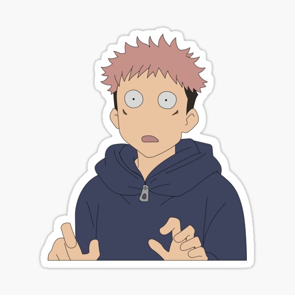 Jujutsu Kaisen Itadori Yuji Shocked Face Sticker For Sale By Vorn2002 Redbubble