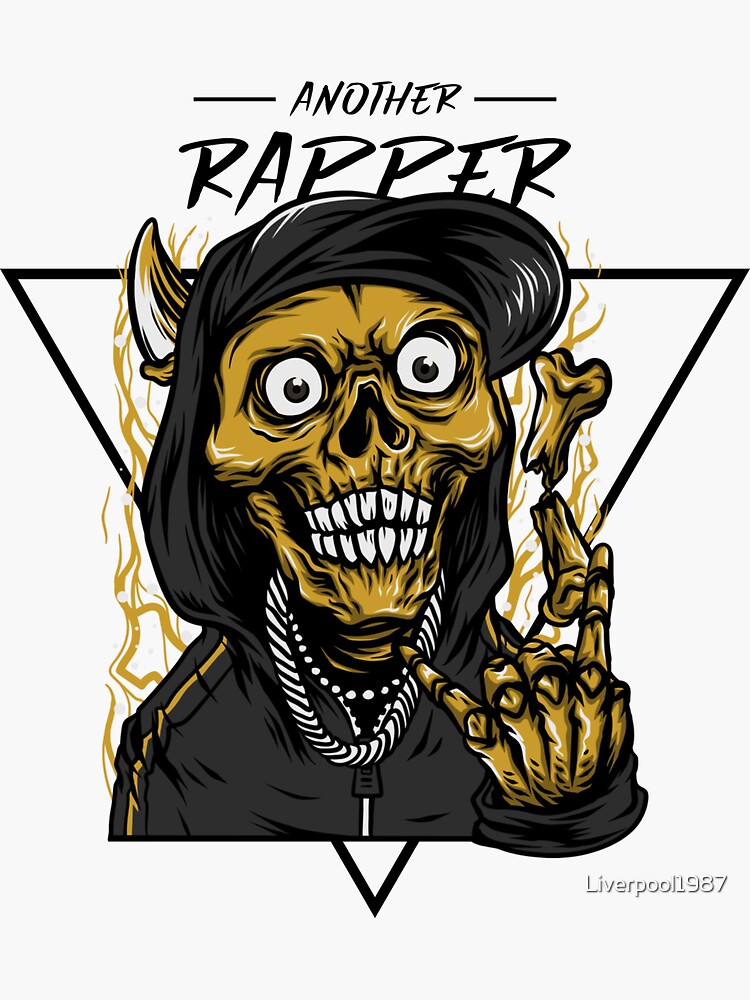 "Skeleton Rapper" Sticker for Sale by Liverpool1987 | Redbubble