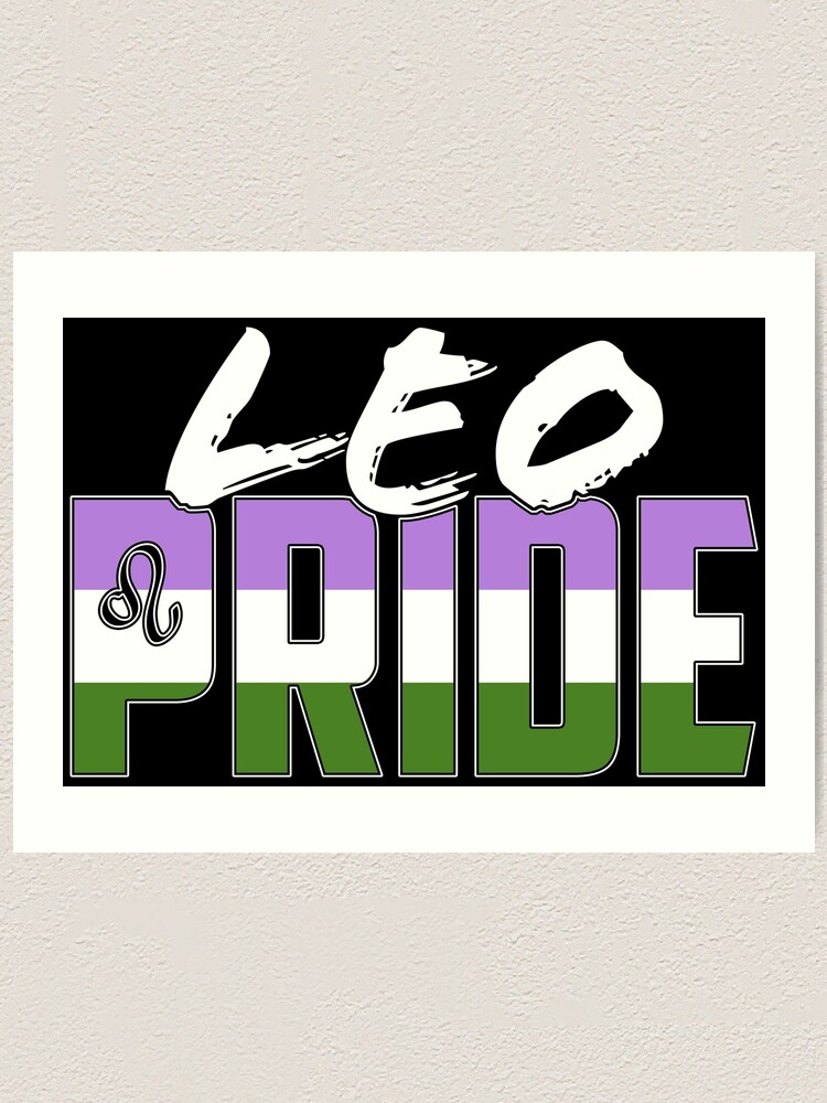 Leo Genderqueer Pride Flag Zodiac Sign Art Print For Sale By Valador