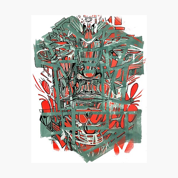 "Robotic Graffiti Face" Photographic Print by LukeBarosky | Redbubble