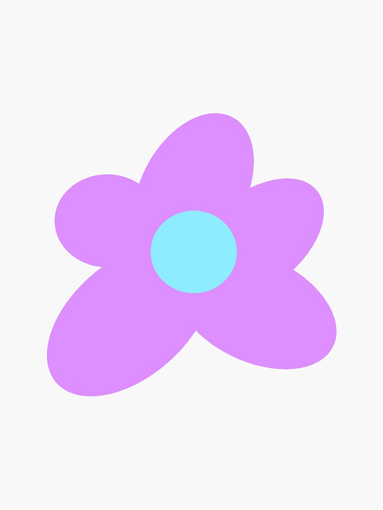 "purple & blue y2k flower" Sticker by inbarx | Redbubble