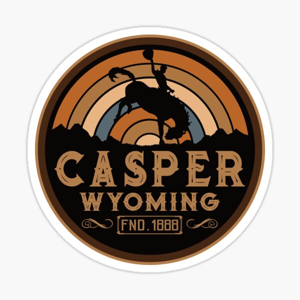 "Casper, Wyoming Retro Wild West Cowboy" Sticker for Sale by ...