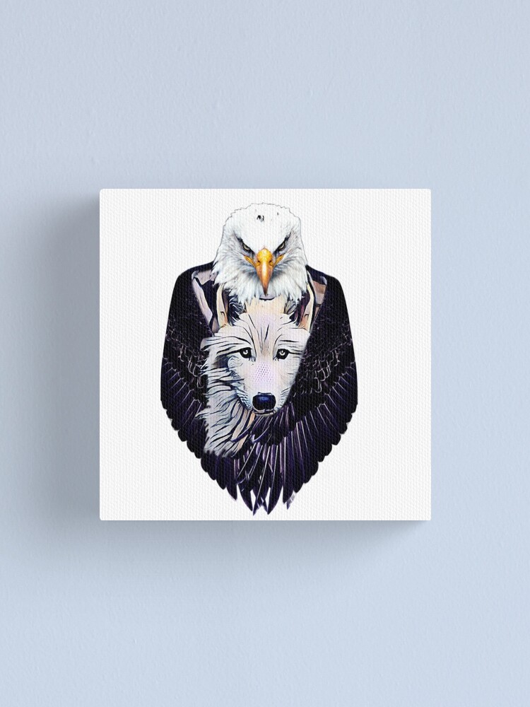 "Eagle hugs Wolf" Canvas Print for Sale by Artist . | Redbubble