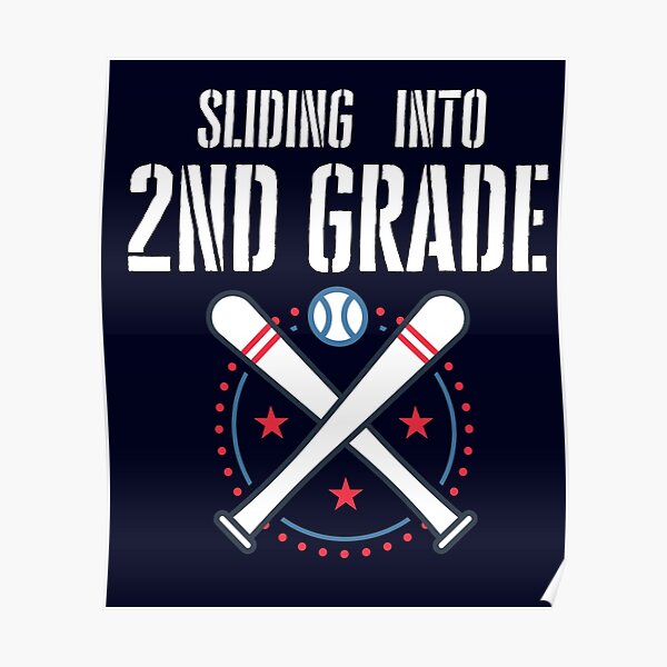 "Sliding Into 2nd (Second) Grade Cool Baseball/Softball Children's Tee ...