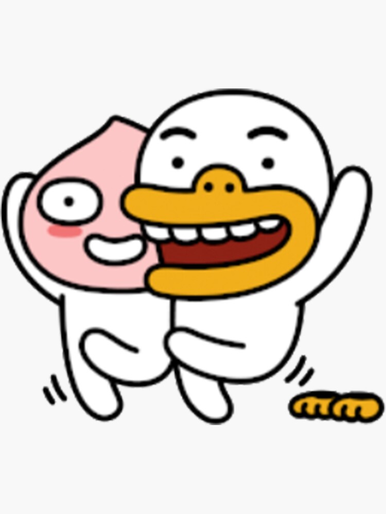 "KakaoTalk Friends Hello! Ryan (Apeach & Tube) " Sticker for Sale by ...