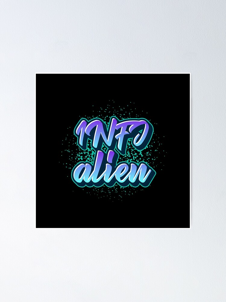 Póster «Púrpura y azul Graffiti INFJ Alien Mbti» de jrobdesignz | Redbubble