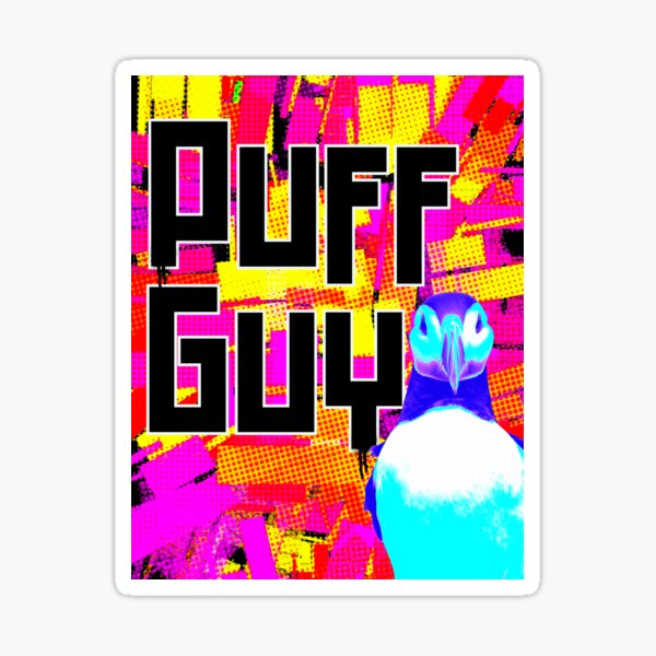 "Puff Guy Puffin Pop Art" Sticker for Sale by Punderstandable | Redbubble
