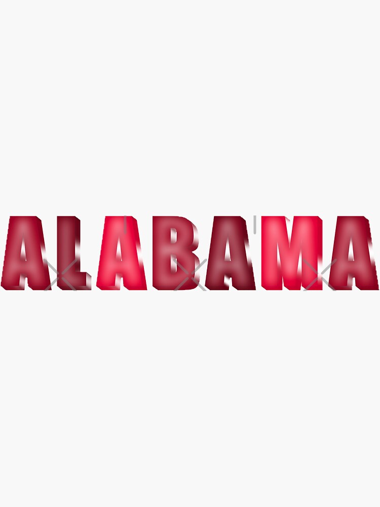 "Alabama Block Letters" Sticker by madisonsummey | Redbubble