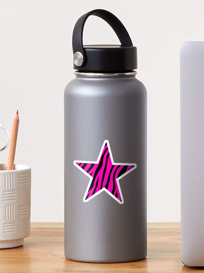 "Pink and Black Zebra Striped Star" Sticker for Sale by madisonsummey ...