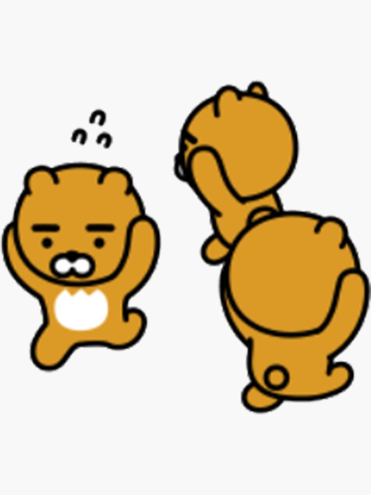 "KakaoTalk Friends Hello! Ryan (카카오톡 라이언) 35" Sticker for Sale by ...