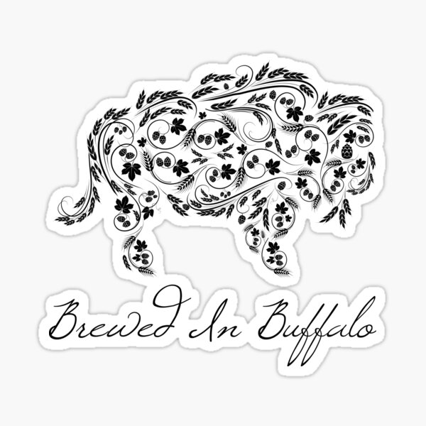 "Barley, Hops, & Brewed Buffalo" Sticker for Sale by blizzard77 | Redbubble