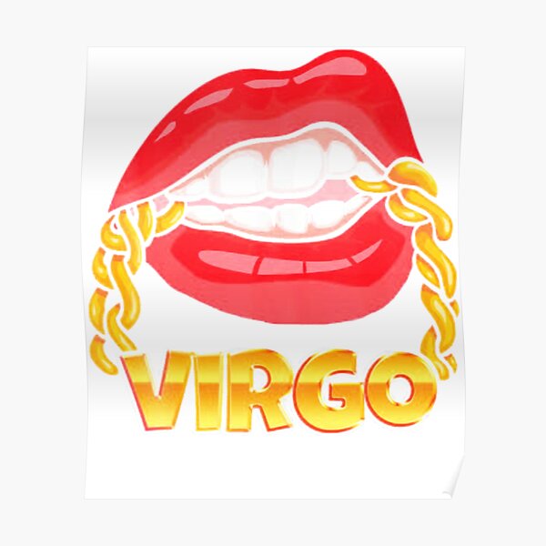 "Juicy Lips Gold Chain Virgo Zodiac Sign" Poster for Sale by davis2014 ...