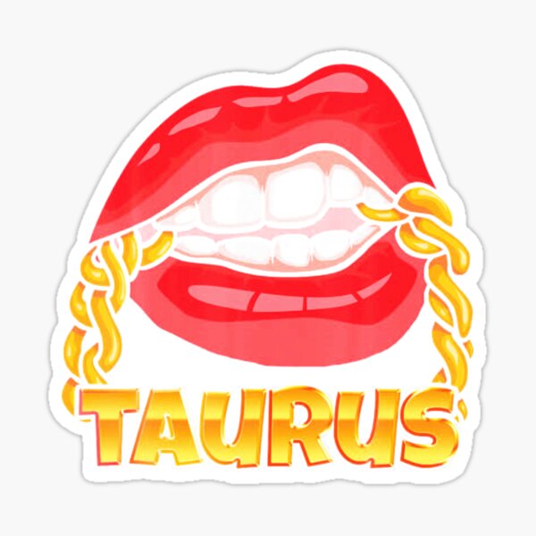 "Juicy Lips Gold Chain Taurus Zodiac Sign" Sticker for Sale by ...