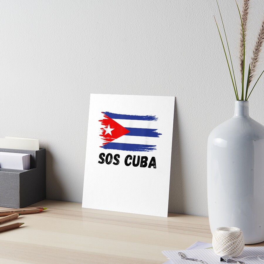 "SOS Cuba Cuban Protest Flag and Cuba Libre Libertad Bandera" Art Board ...