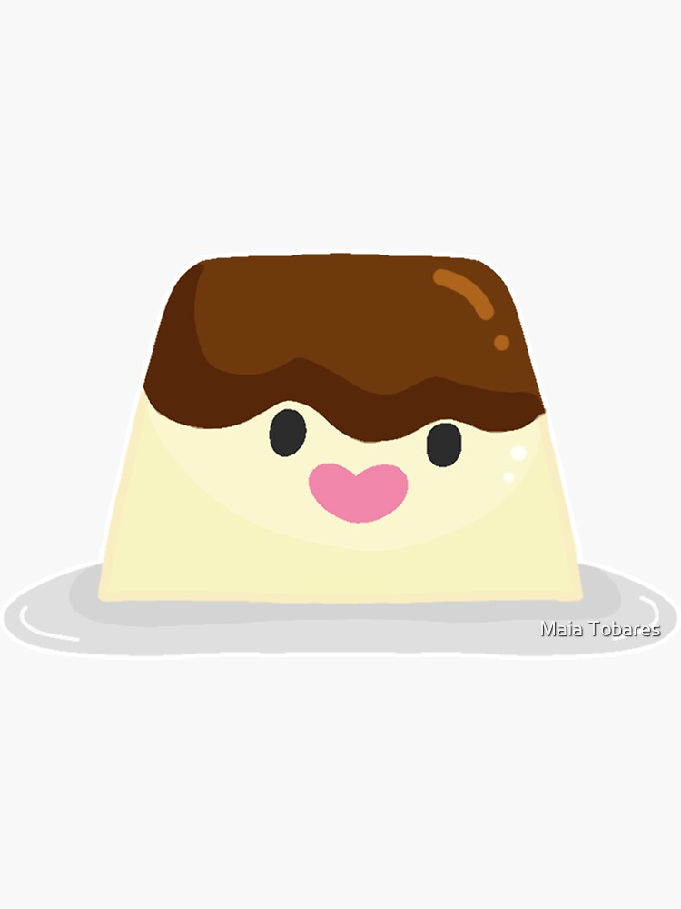 "Cute flan pudding dessert" Sticker for Sale by BiitterblueM | Redbubble