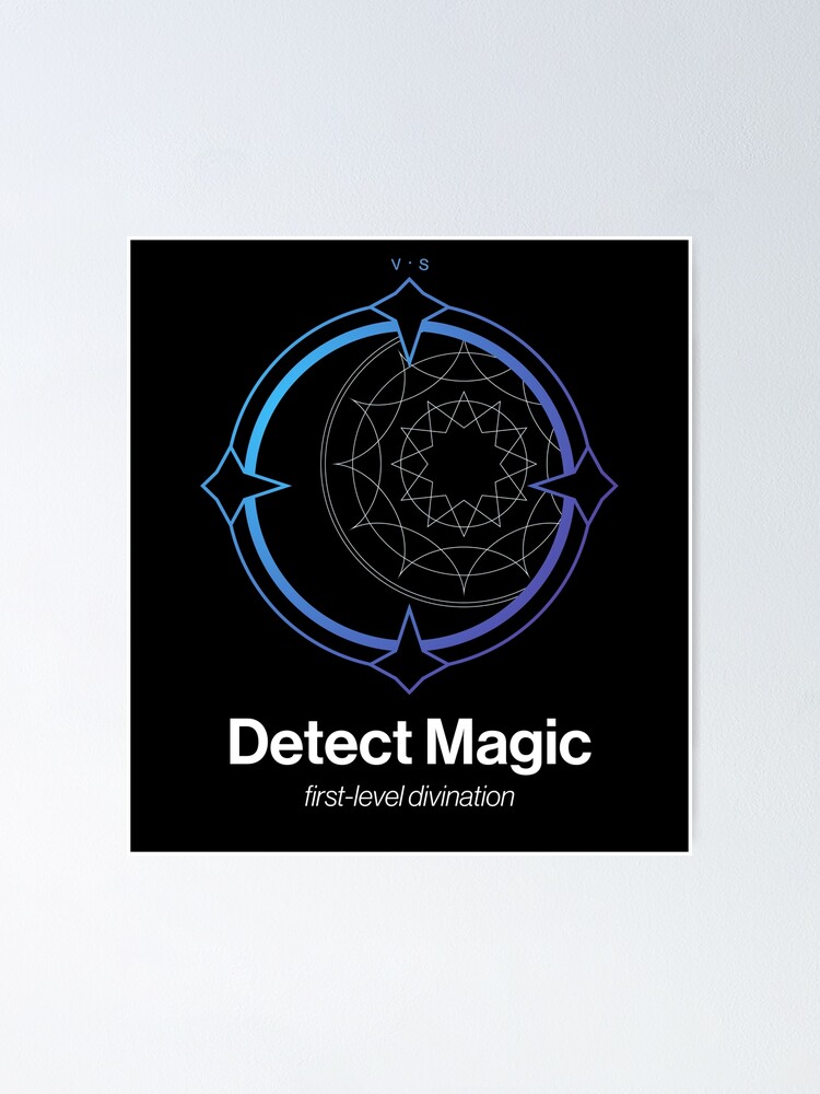 "Detect Magic Spell Symbol" Poster for Sale by Unspelled | Redbubble
