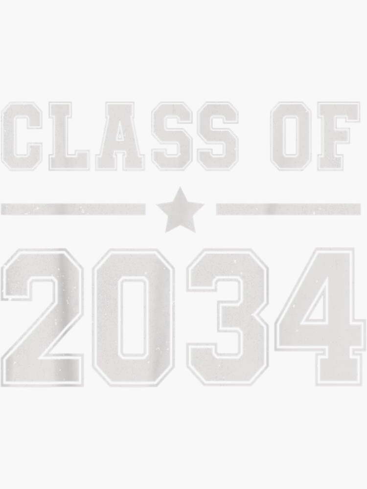 "Class Of 2034 Grow With Me Graduation First Day Of School" Sticker by ...