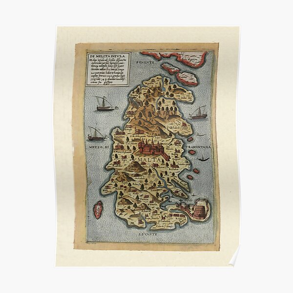 "Map Of Malta 1565" Poster for Sale by mollyfare | Redbubble