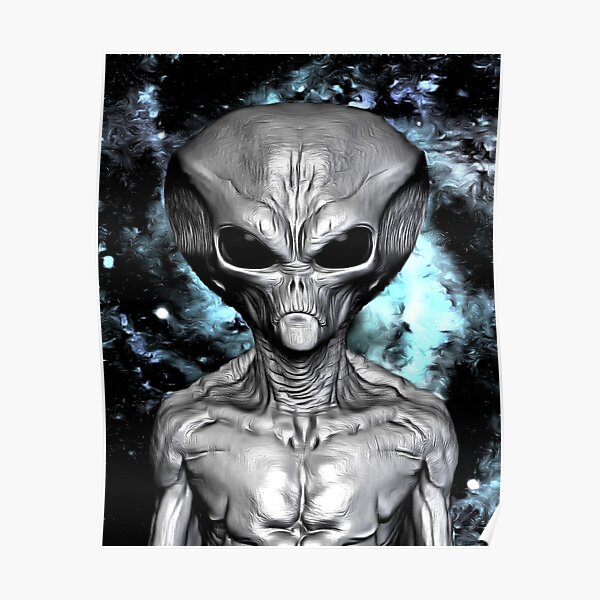"Classic Grey Alien Art" Poster for Sale by HorrorsShop | Redbubble