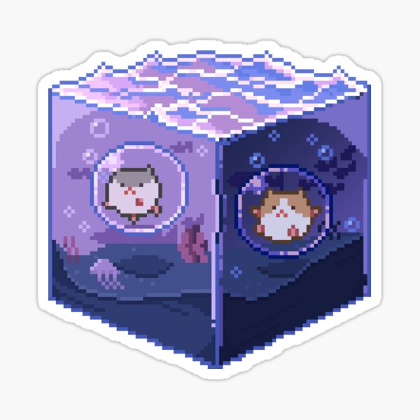 "Pixel Water block Hamster" Sticker for Sale by WillandArt | Redbubble