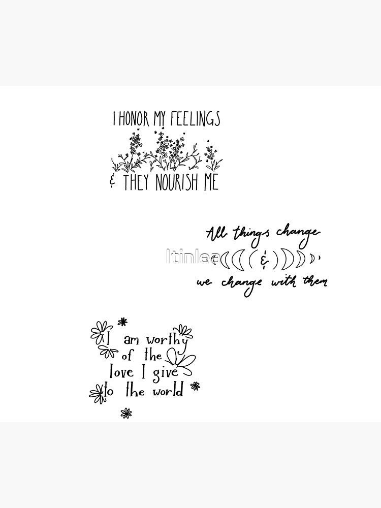 "Positive affirmations v2! (black and white)" Poster by Itinlea | Redbubble