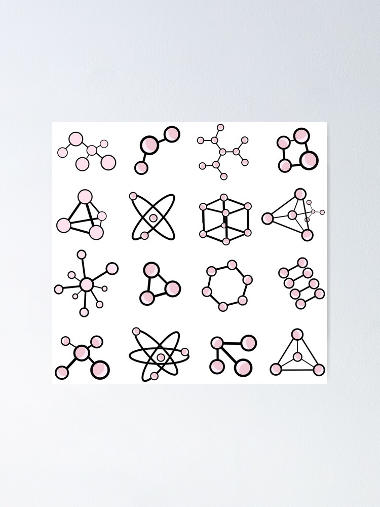 "atomic and molecular structure of, vector chemical structure" Poster ...
