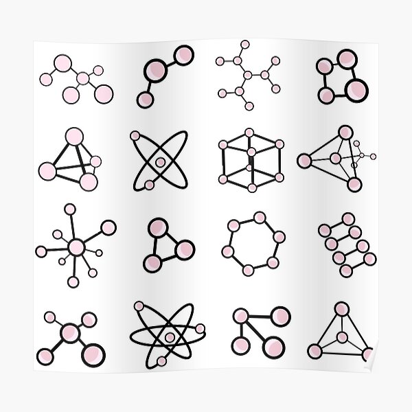 "atomic and molecular structure of, vector chemical structure" Poster ...