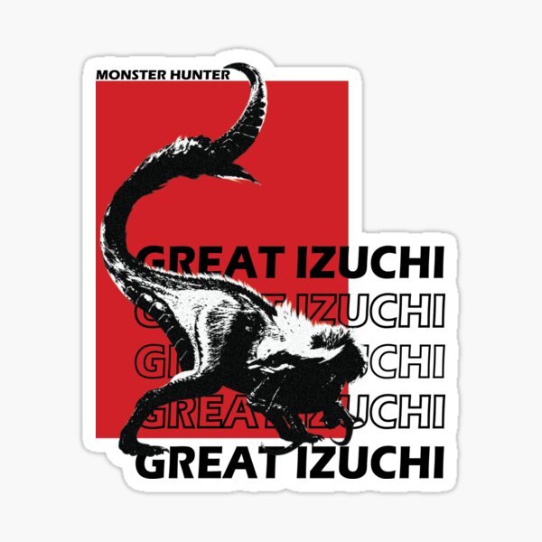 "Black And White Great Izuchi" Sticker for Sale by monsterart- | Redbubble
