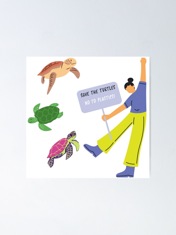 "Save The Turtles" Poster for Sale by ChillOutDesign | Redbubble