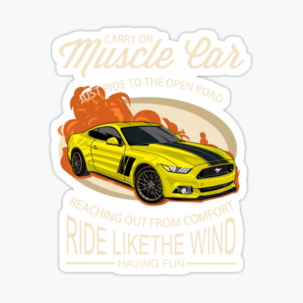 "ford mustang Muscle car vintage Yellow " Sticker for Sale by ...
