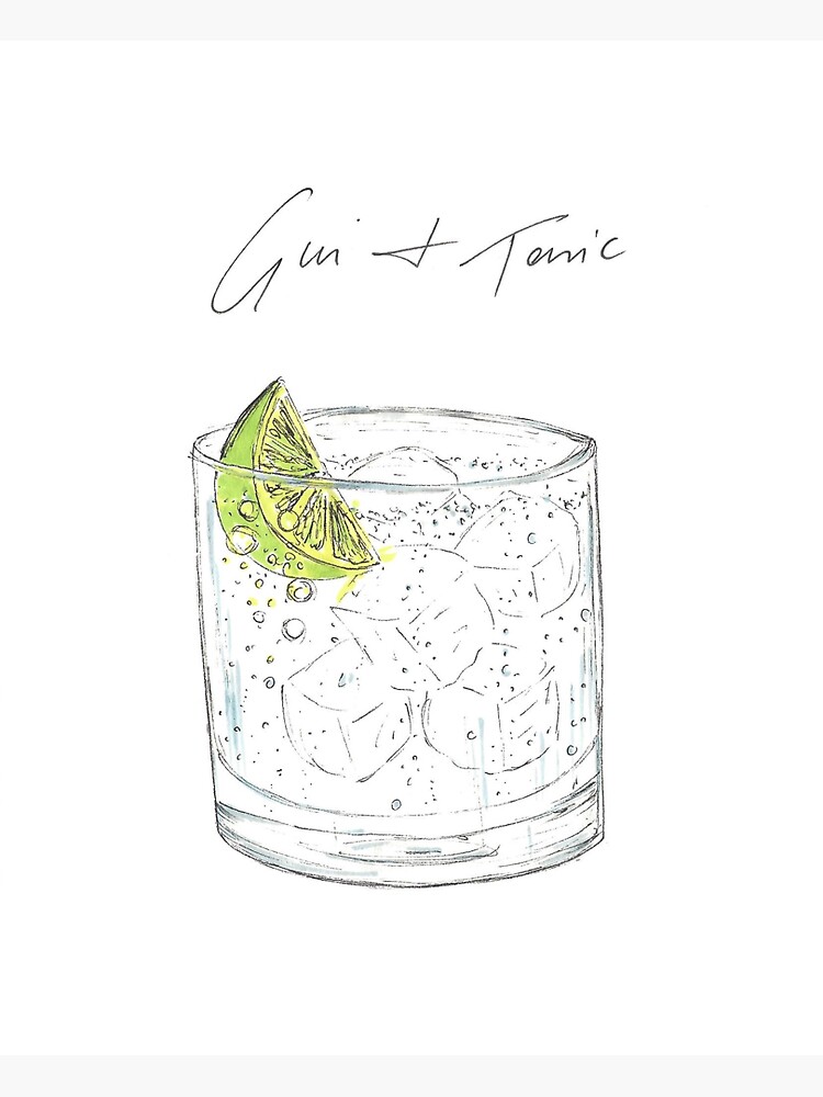 "Gin & Tonic" Sticker for Sale by LaraChristieArt | Redbubble