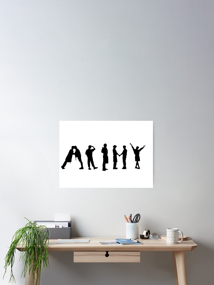 "Butter ARMY silhouette, Butter illustration stickers " Poster for Sale ...