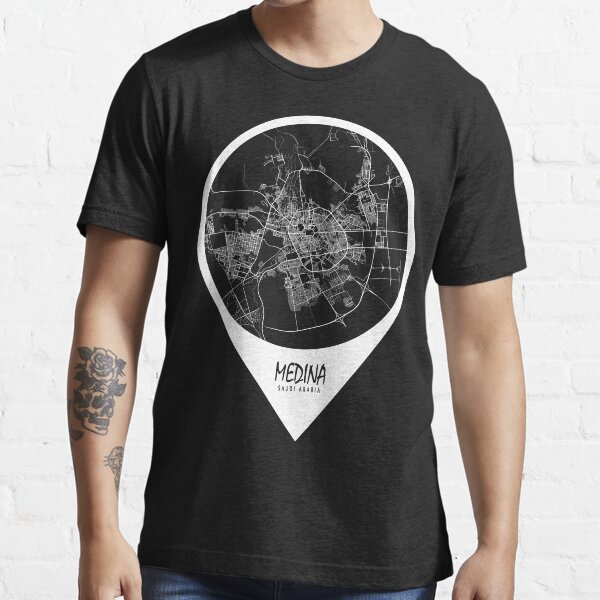 "Medina City Map of Saudi Arabia - Circle" T-shirt for Sale by deMAP ...