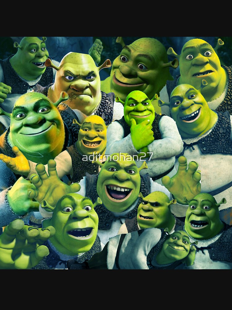 "Shrek collage poster design 2021" T-shirt for Sale by aditmohan27 ...