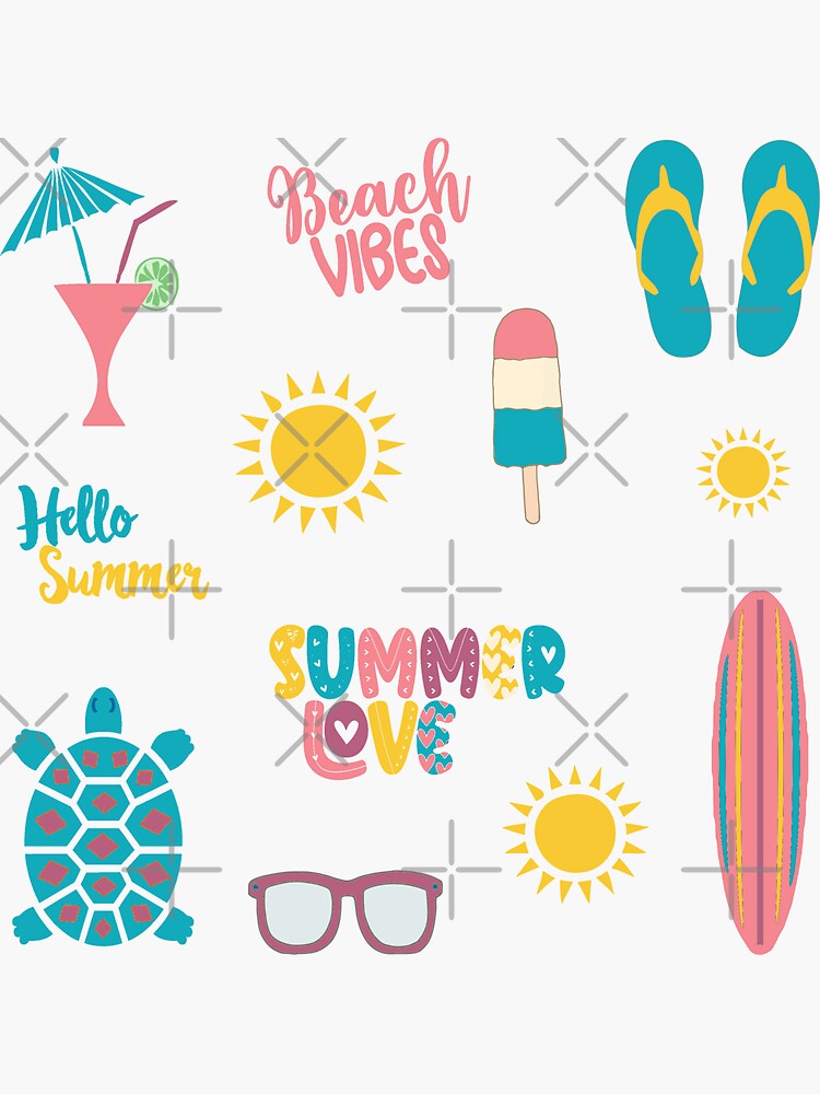 "Summer And Beach Images And Quotes Sticker Pack" Sticker for Sale by ...