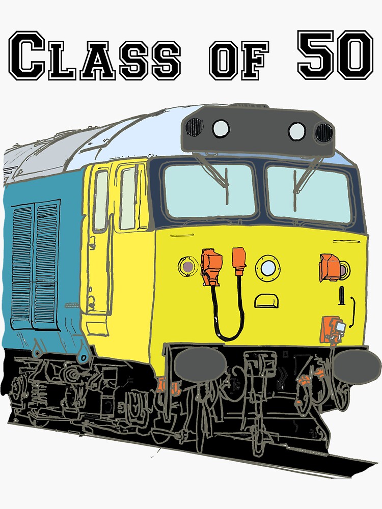 "Class 50 colour drawing" Sticker for Sale by railside-design | Redbubble