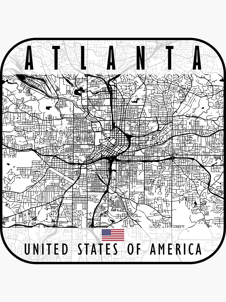 "Atlanta Map USA" Sticker for Sale by hatimelhag | Redbubble