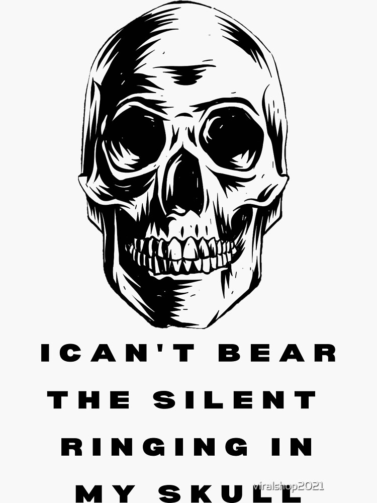 " SILENT RINGING SKULL " Sticker for Sale by viralshop2021 | Redbubble