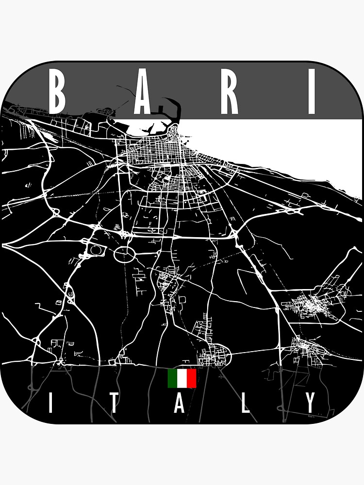 "Bari Map Italy" Sticker for Sale by hatimelhag | Redbubble