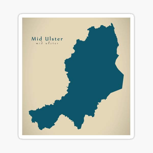 "Modern Map - Mid Ulster county map Northern Ireland UK" Sticker for ...