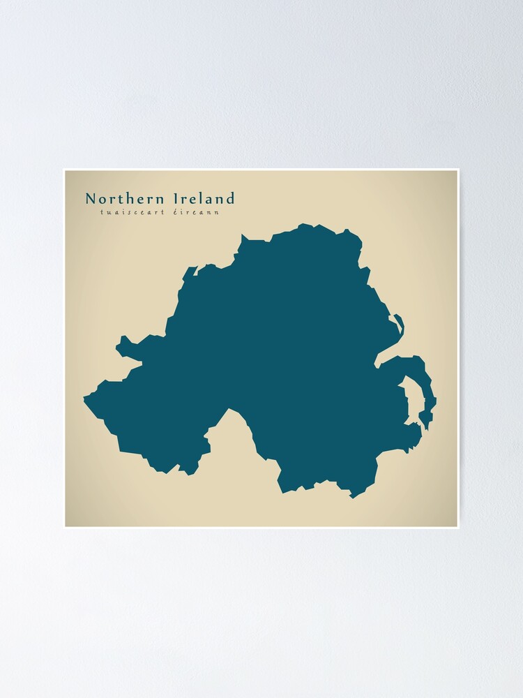 "Modern Map - Northern Ireland map UK" Poster by ingomenhard | Redbubble
