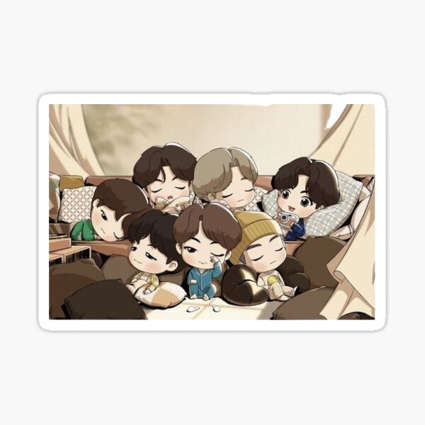 "BTS cute cartoon" Sticker for Sale by HiraethClosetIN | Redbubble
