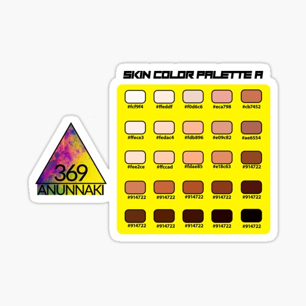 "HUMAN SKIN COLOR PALETTE A " Sticker for Sale by ReadyFreddyArt ...
