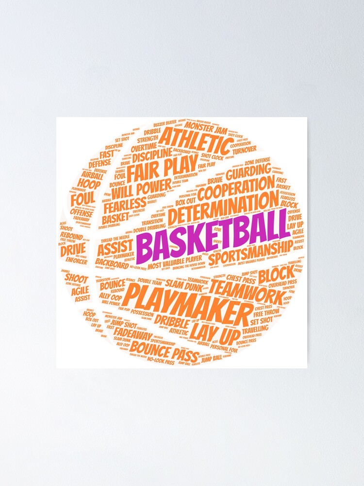 "Basketball Sayings Team Gift Kids or Girls" Poster by SOURthing ...