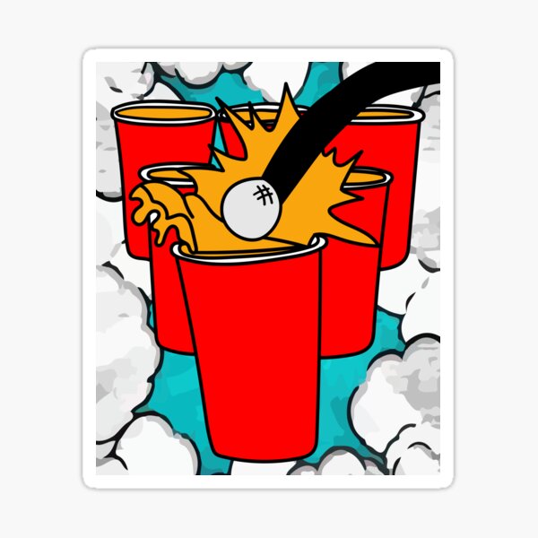 "Party Drinking Game Beerpong Beer Pong" Sticker for Sale by flofin ...